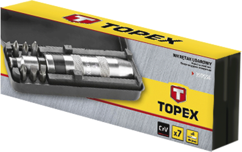 Wkrętak udarowy, zestaw 7 sztuk TOPEX - GTX POLAND - Wkrętaki